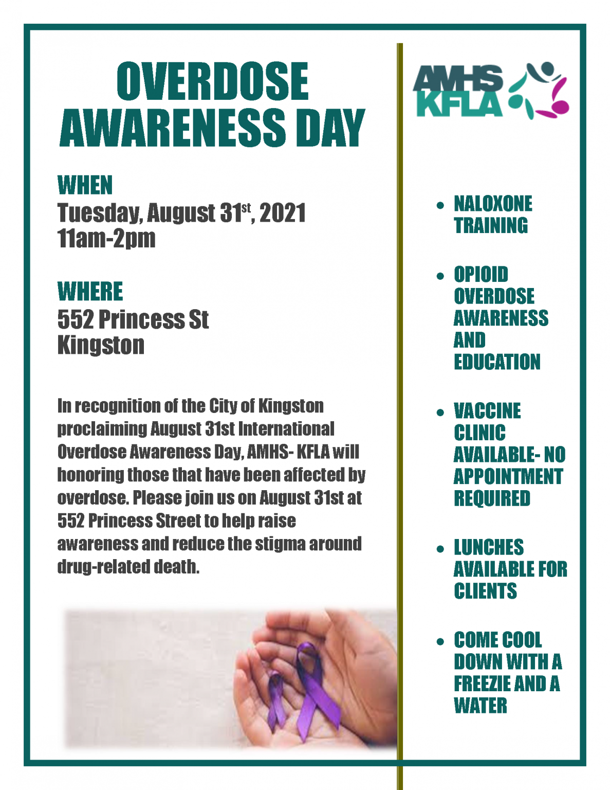 Overdose Awareness Day 2021 – Addiction & Mental Health Services